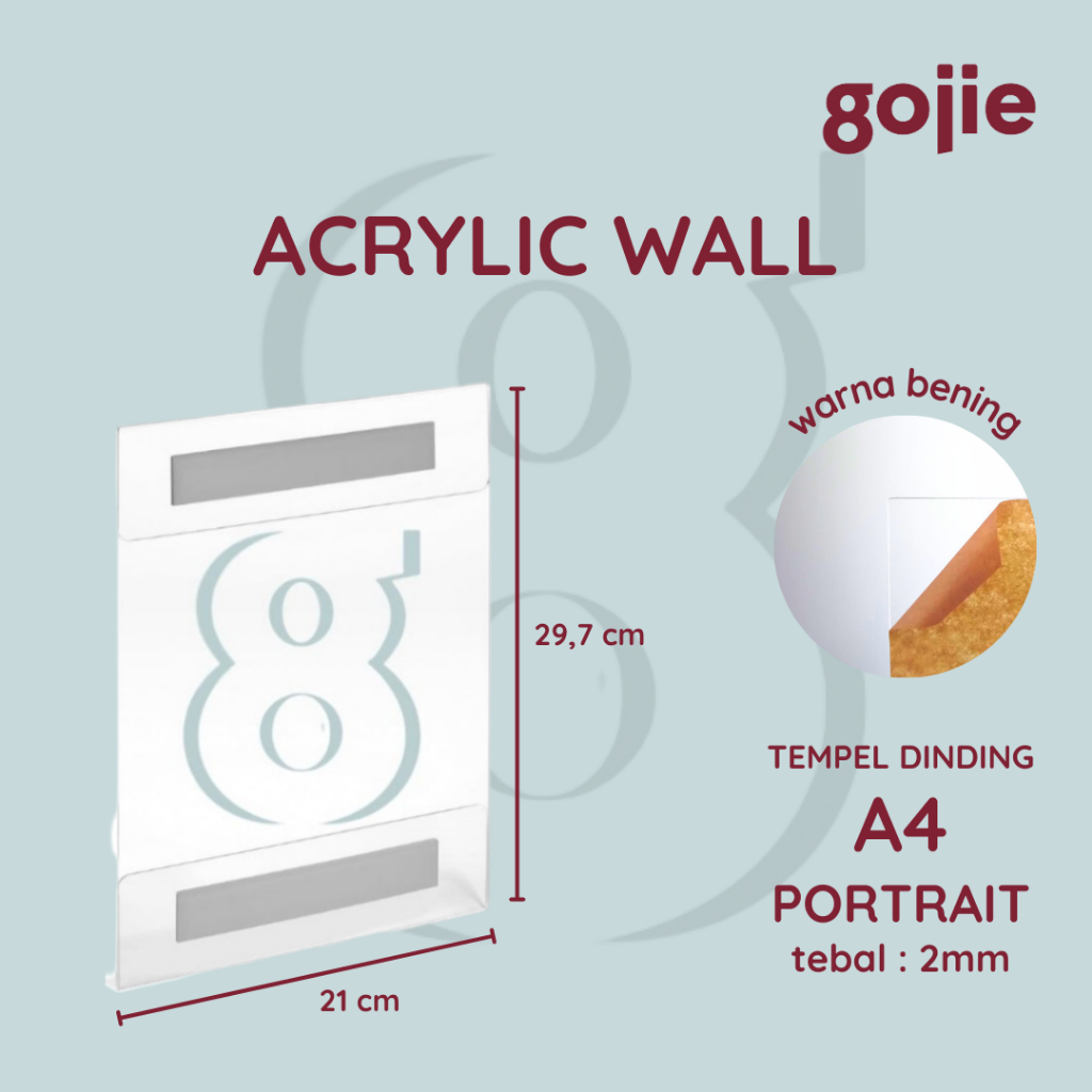 Jual AKRILIK BROSUR TEMPEL DINDING UKURAN A4 PORTRAIT I ACRYLIC WALL A4 ...
