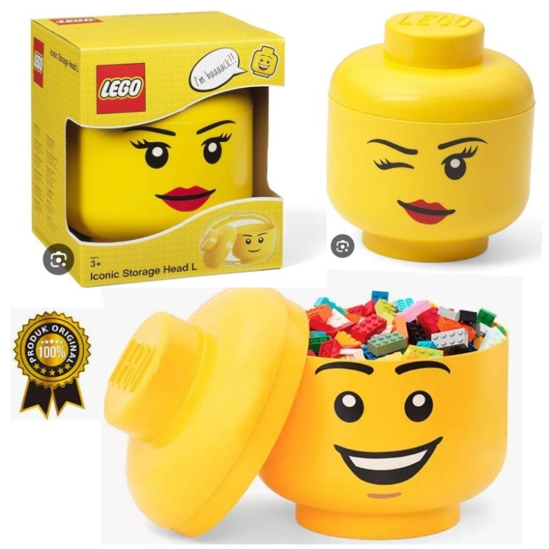 Jual Original Lego Storage Head size L / Tempat Penyimpan lego Storage ...