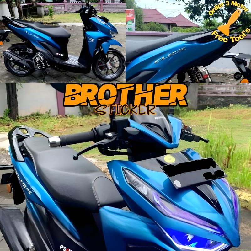 Jual stiker skotler biru candy metalic glossy sticker biru metalik ...