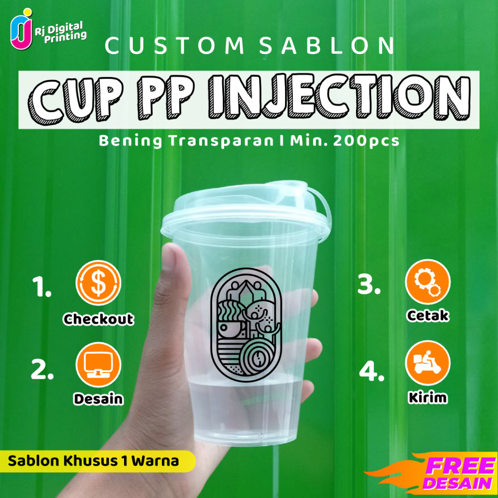 Jual SABLON CUP INJECTION 12 OZ OVAL 380 ML / 14 OZ 400 ML / 16 OZ 500 ML / 24 OZ 700 ML FREE ...