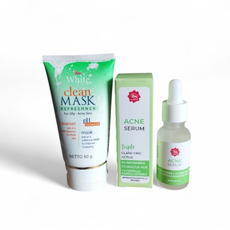 Jual Paket Viva (Clean Mask For Oily + Serum Acne) | Shopee Indonesia