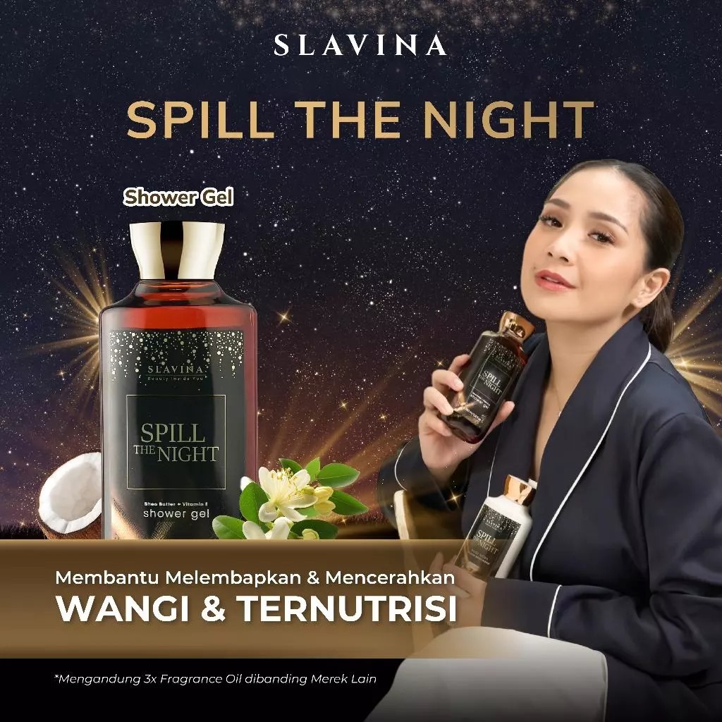 Jual SLAVINA SPILL THE NIGHT SHOWER GEL 350ml | Shopee Indonesia