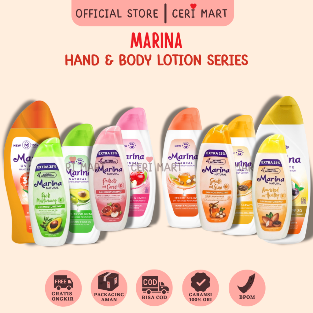 Jual Marina All Produk Body Lotion Uv White Naturan Extra Fill ORIGINAL ...