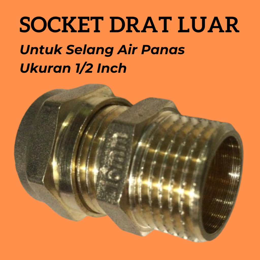 Jual Sambungan Soket Drat Luar Kuningan Selang Air Panas / Riveng ...