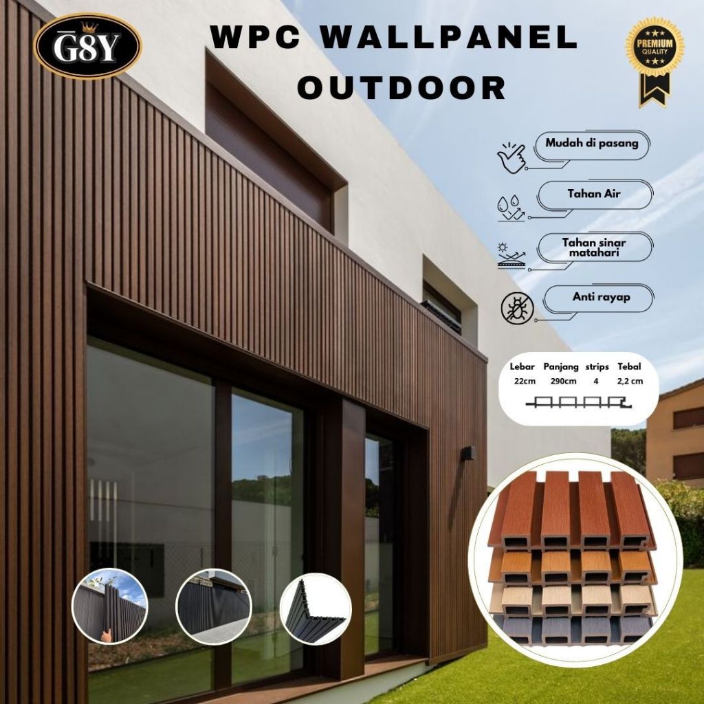 Jual WPC Outdoor Wood Panel Kisi Kisi WallPanel Outdoor Dinding /Pagar /Wall Panel Exterior ...