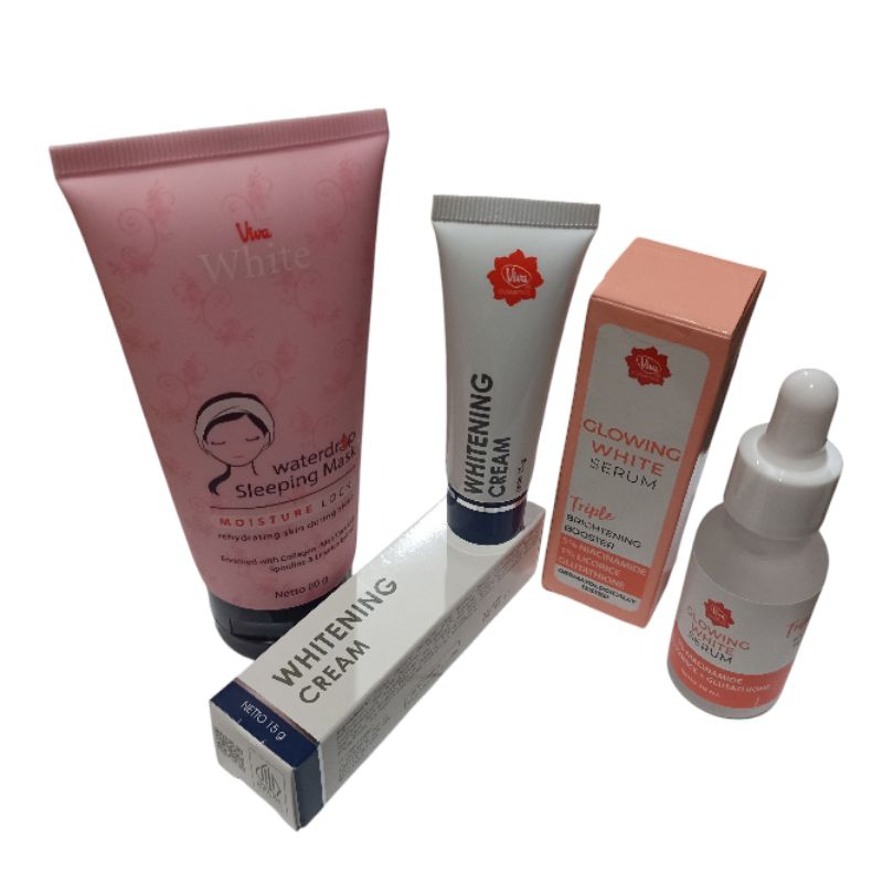 Jual PAKET VIVA GLOWING WHITENING 3IN1 ( SERUM + CREAM + MASK SLEPING ...