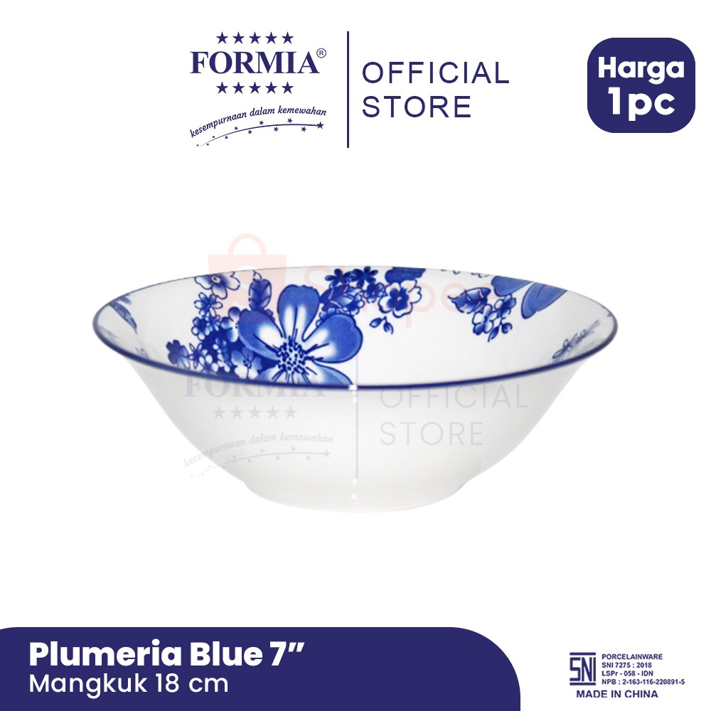 Jual Formia Mangkuk Keramik Plumeria Blue 7 Inci / pc | Shopee Indonesia