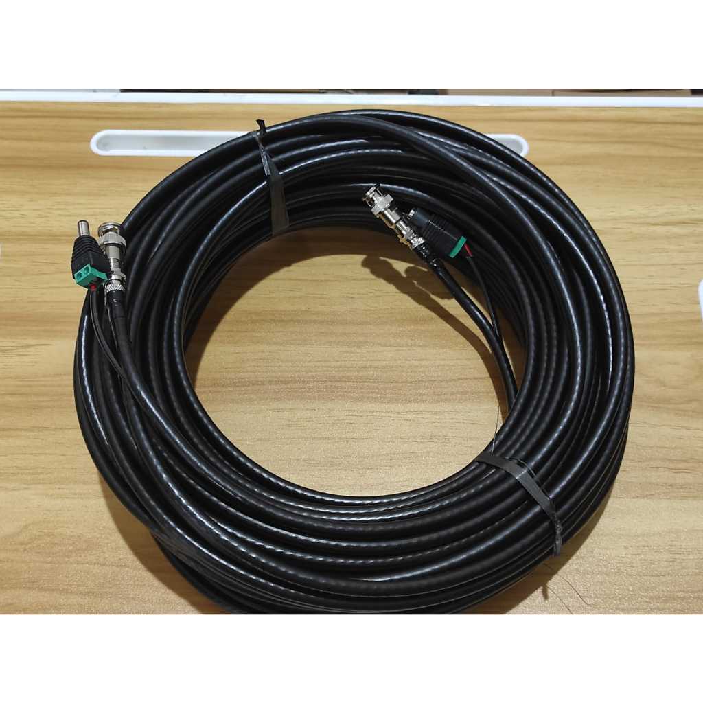 Jual Kabel CCTV Jadi 50 Mtr RG6 plus DC Power Hitam Kabel CCTV Outdoor ...