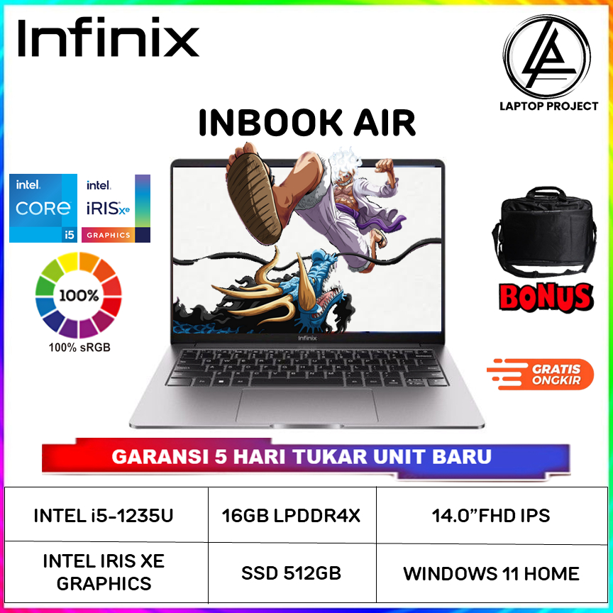 Jual Laptop INFINIX Inbook AIR i5-1235U 16GB 512GB 14" WUXGA IPS sRGB ...