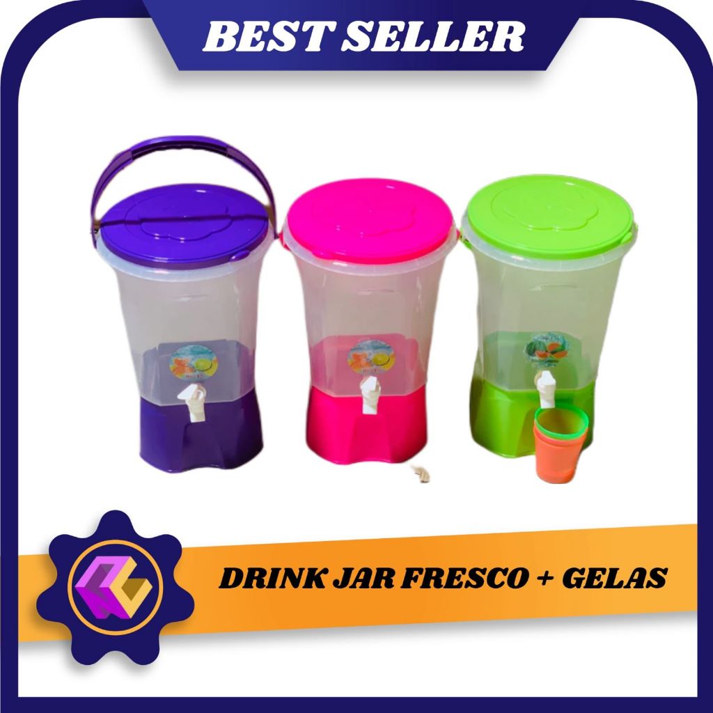 Jual DRINK JAR FRESCO + GELAS / Dispenser Air Minum 10 Liter | Shopee ...