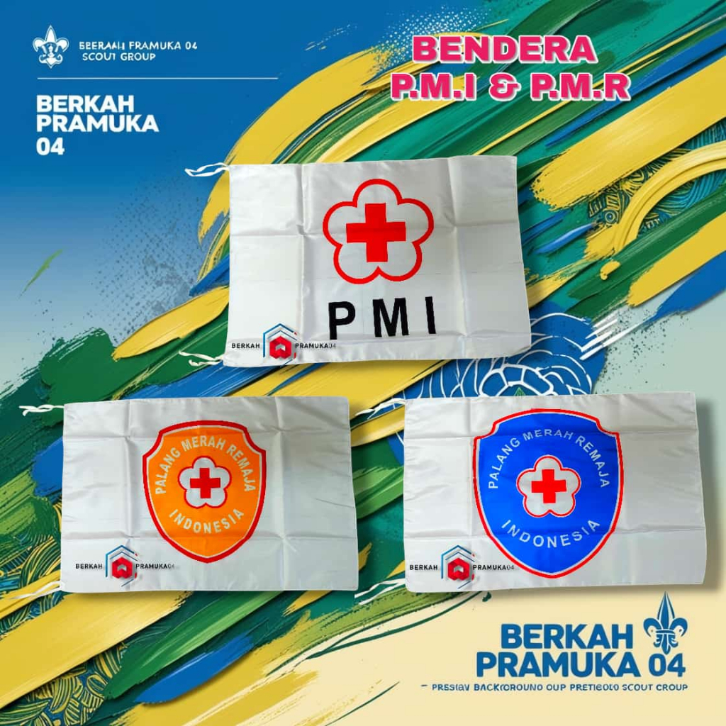 Jual Bendera PMI PMR besar ukuran 80x120cm sablon kualitas premium ...