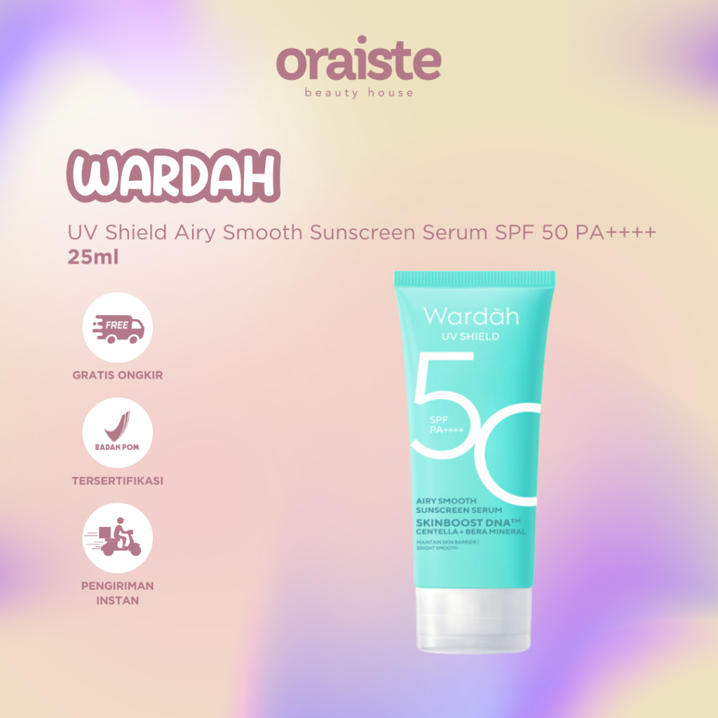 Jual Wardah UV Shield Airy Smooth Sunscreen Serum SPF 50 PA++++ - 25ml ...