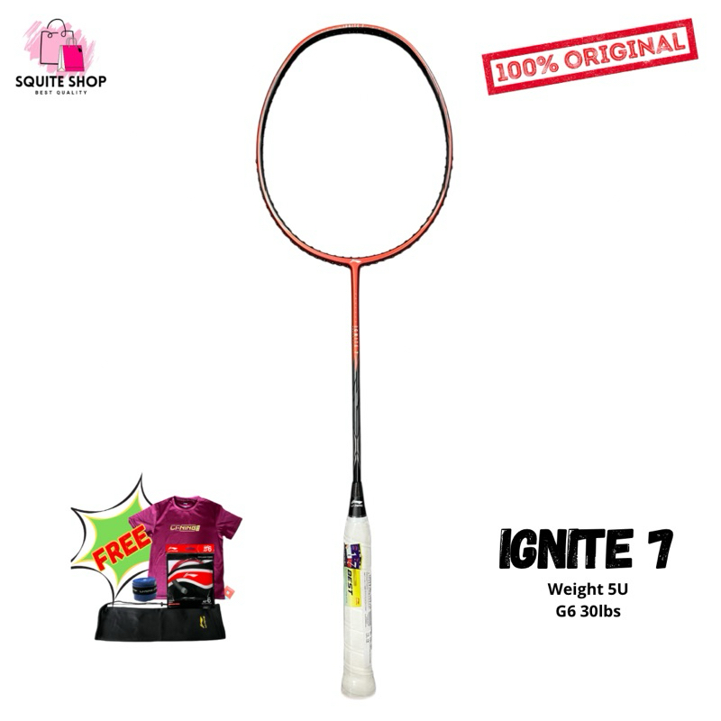Jual RAKET LINING IGNITE 7 ORIGINAL BADMINTON FULL SET SIAP PAKAI ...