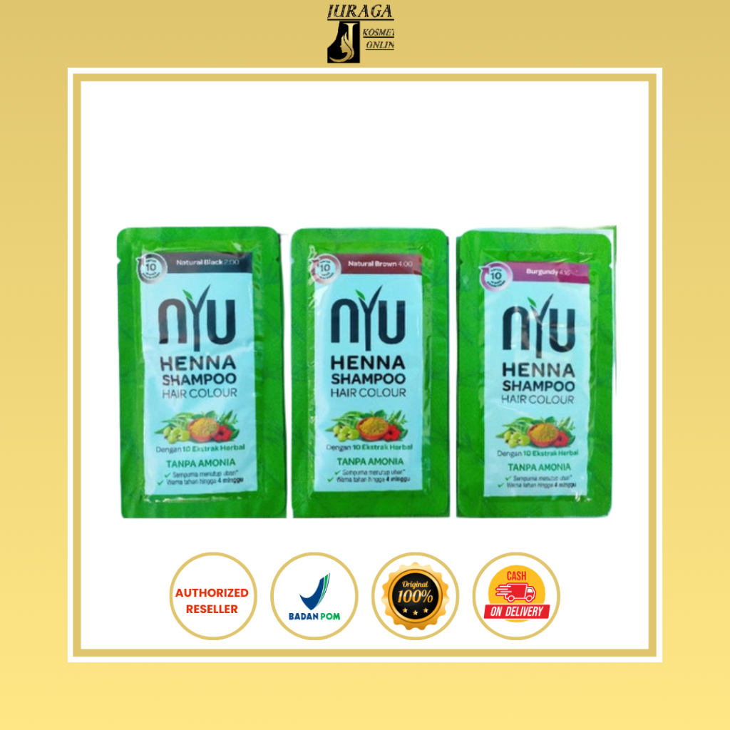 Jual NYU HENNA SHAMPOO HAIR COLOR SACHET 20 ML | Shopee Indonesia