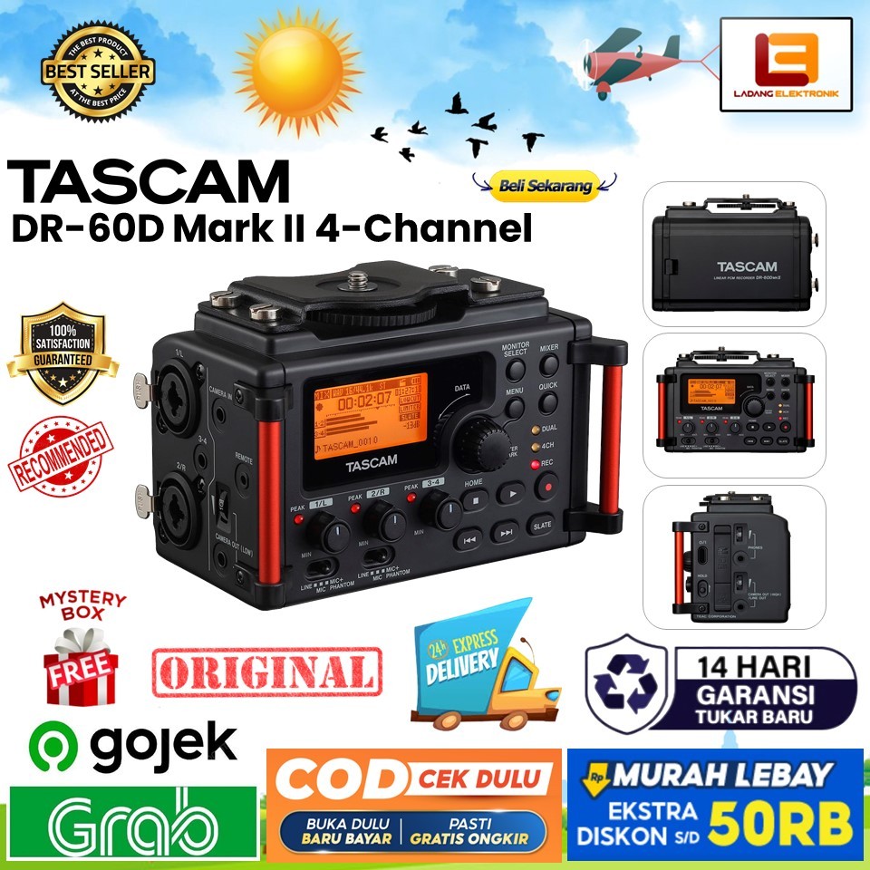 Jual Tascam DR-60D MARK II 4-Input / 4-Track Multitrack Field Recorder ...