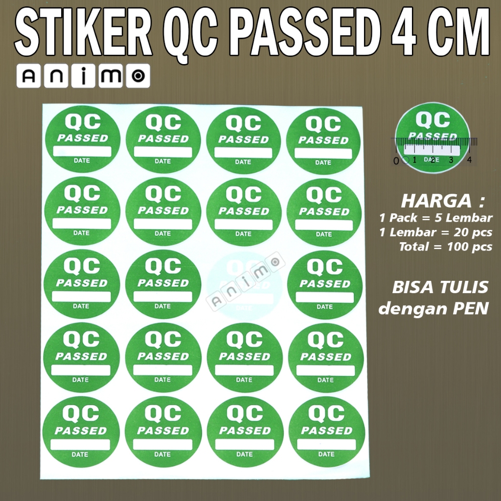 Jual STIKER BULAT QC PASSED - QC HOLD - QC REJECT 40 mm - Quality ...