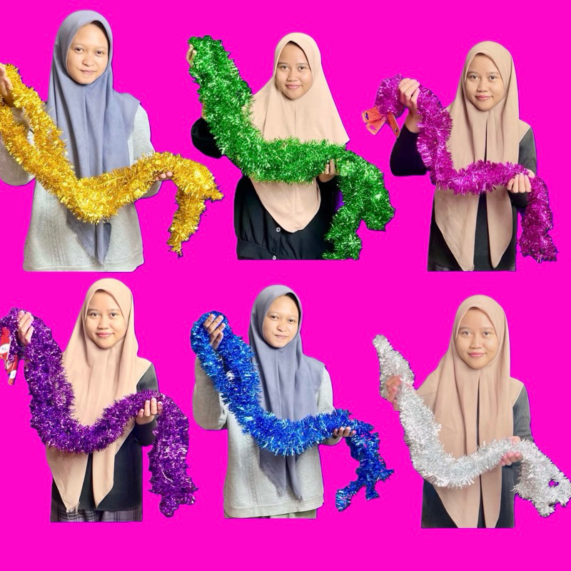 Jual slinger tinsel rumbai 2 meter hiasan aksesoris dekorasi na slinger ...