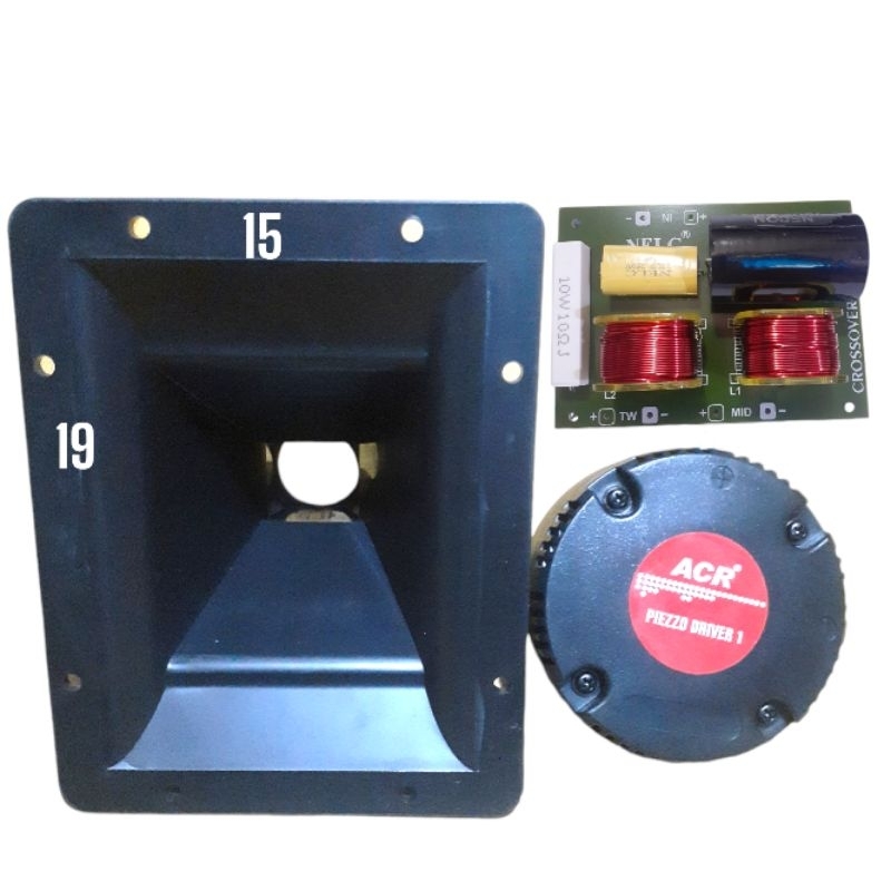 Jual Paket Tweeter ACR Piezo Plus Corong 15x19 Dan Crossover 2 Way ...