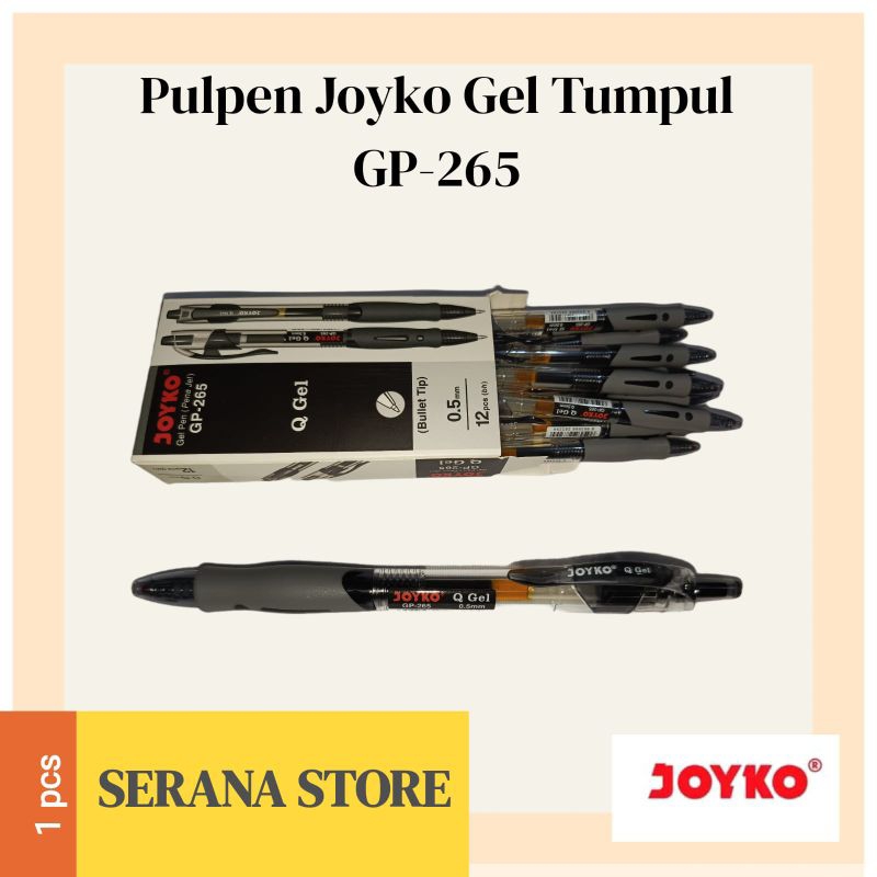 Jual Pulpen Gel Joyko GP-265 Q Gel 0.5 mm/Joyko QG Gel Pulpen Karet Hitam | Shopee Indonesia