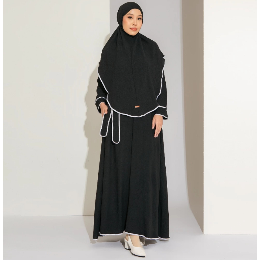 Jual Hafiza Abaya Set (Gamis Umroh Haji Abaya Set Kerudung) gamis + kerudung dengan bahan ...
