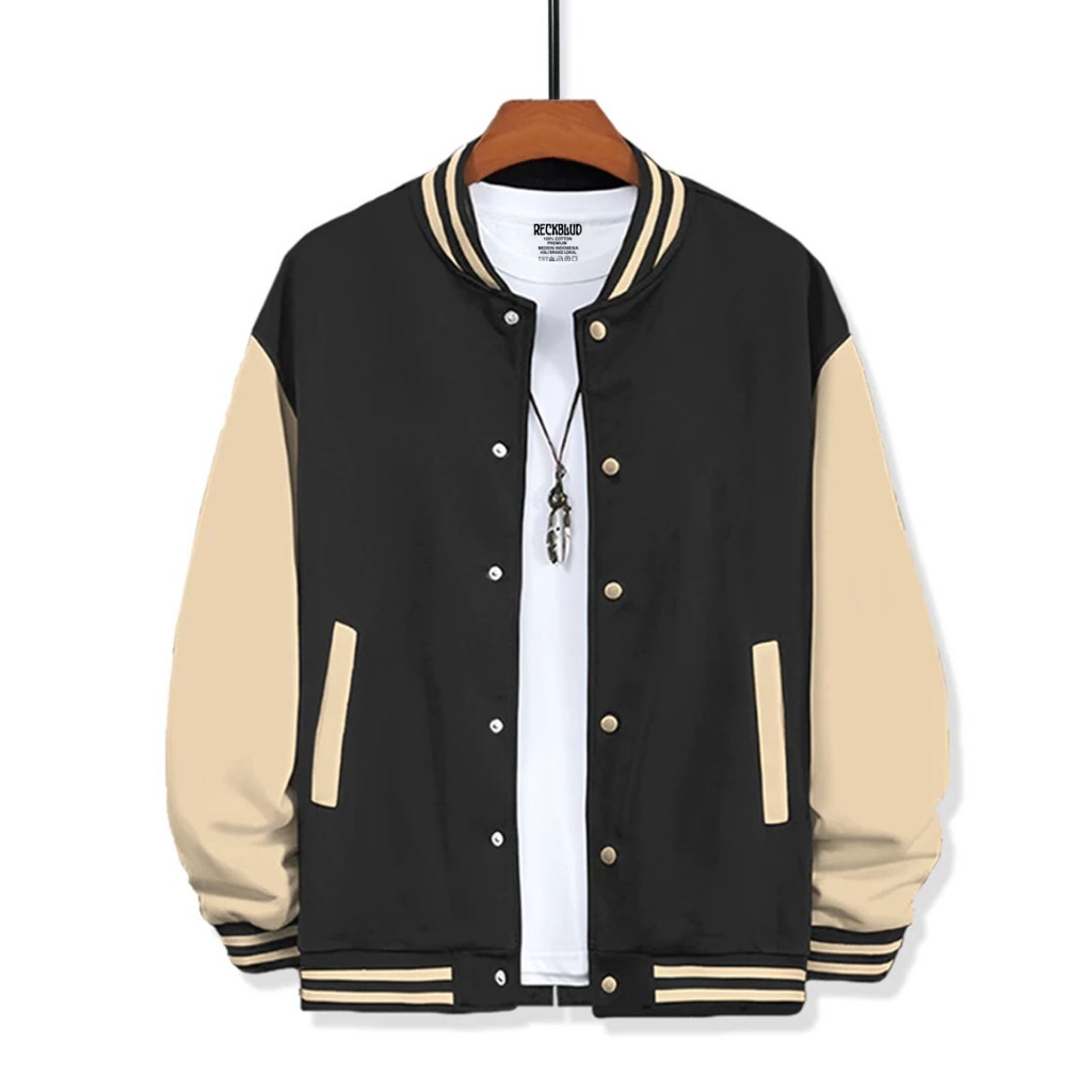 Jual Reckblud - Jaket Varsity Baseball Kancing Polos Keren Unisex ...