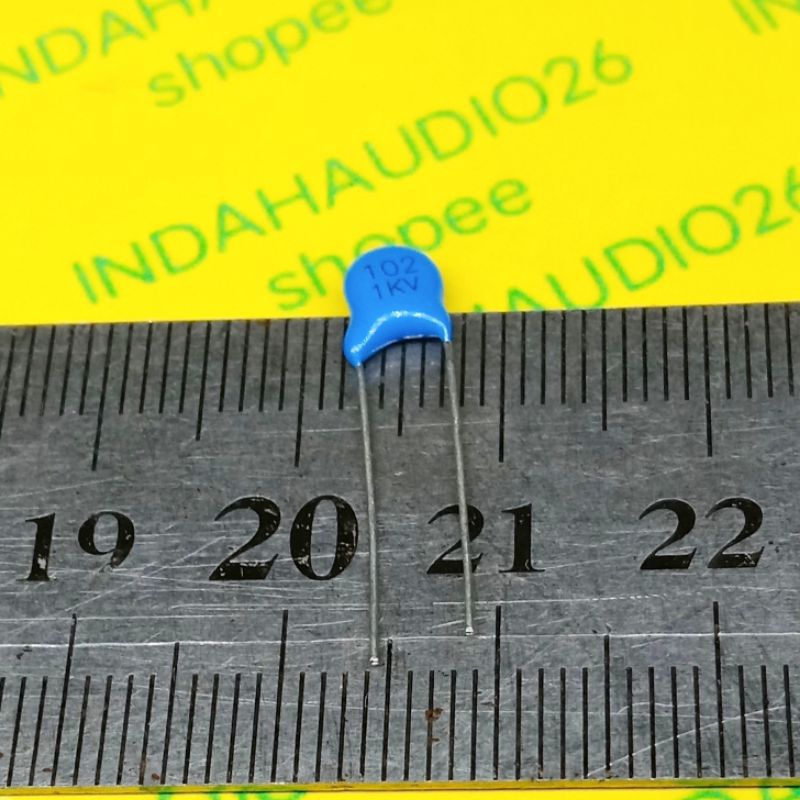 Jual ceramic disc capacitors 102 1kv 5mm 1nf 1n kapasitor keramik biru ...