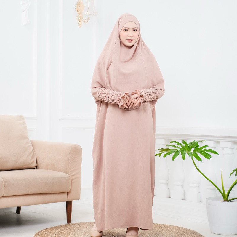 Jual INR - Mecca Umroh One Set Serie 2 Dress Gamis Abaya Polos Khimar Haji dan Umroh set FREE ...