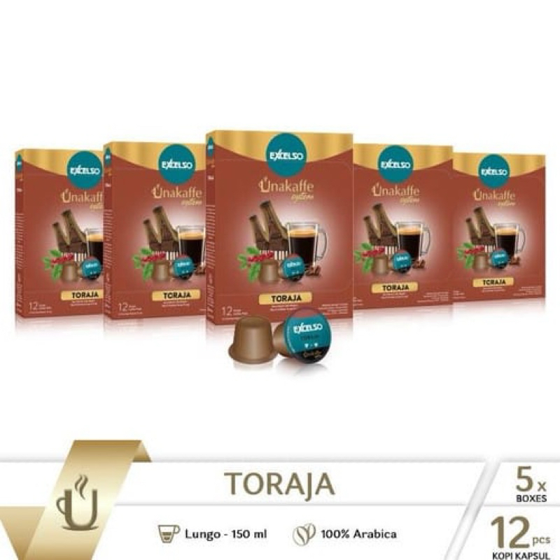 Jual Excelso Capsule Unakaffe Kopi Kapsul paket 5 pack TORAJA (isi 5 ...