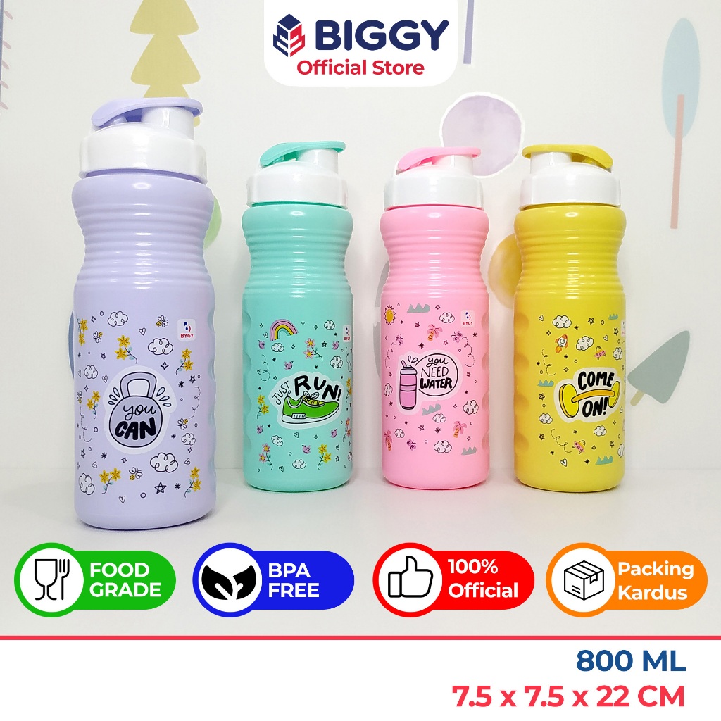Jual Biggy Botol Air Atlanta 800ml / Botol Minum Flip Top Sport ...