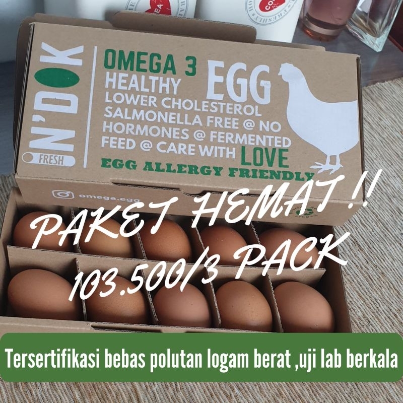 Jual telor omega 3 ( 1 paket isi 3 pack=30butir) | Shopee Indonesia