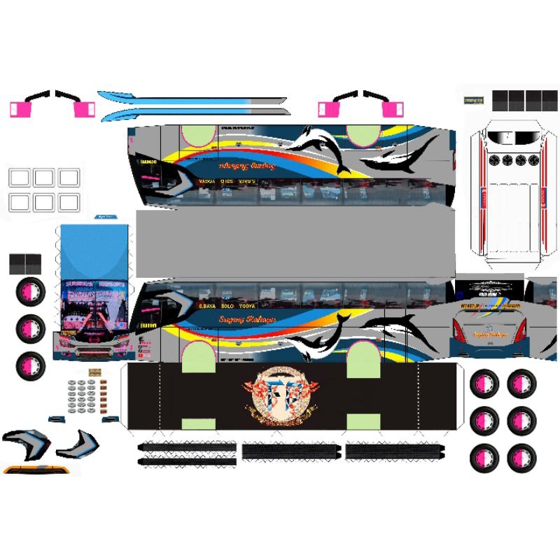 Jual lembaran papercraft bus sugeng rahayu peluru malam ratu moeza ...