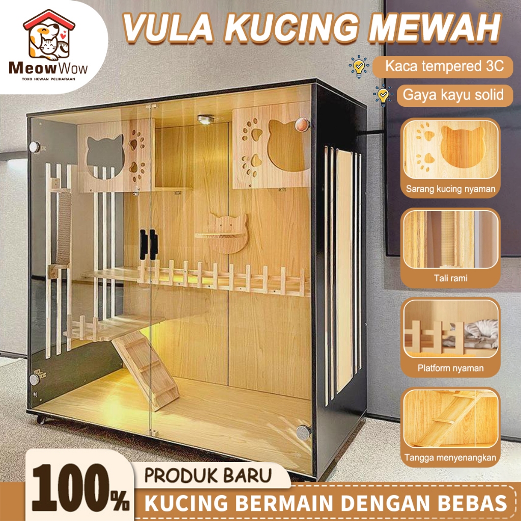 Jual Meow Wow Kandang Kucing Elegant Large Rumah Kucing Premium Cat ...