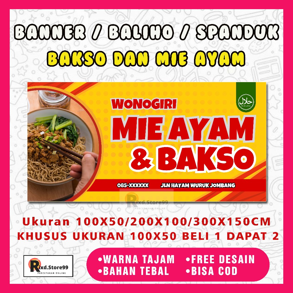 Jual BANNER SPANDUK BAKSO MIE AYAM | BANNER BALIHO SPANDUK BENER ...