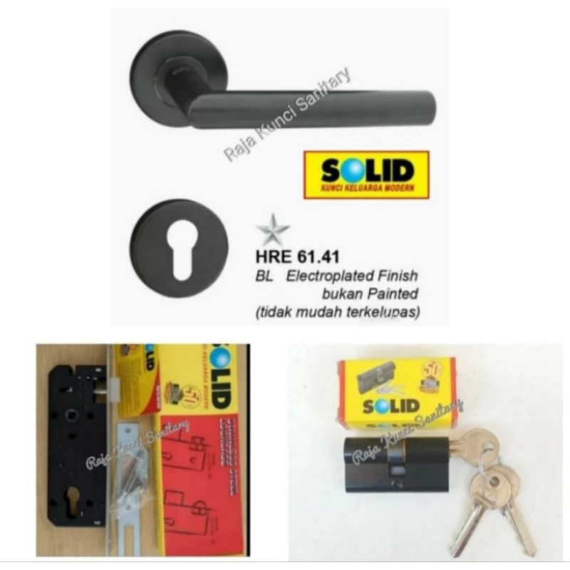 Jual Handle Pintu/Paket Lengkap/Solid/SOLID/HRE 61.41/Matt Black ...
