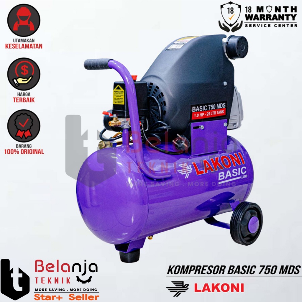 Jual Mesin Kompressor Angin Portable Lakoni Basic 1 HP 750 MDS Isian ...
