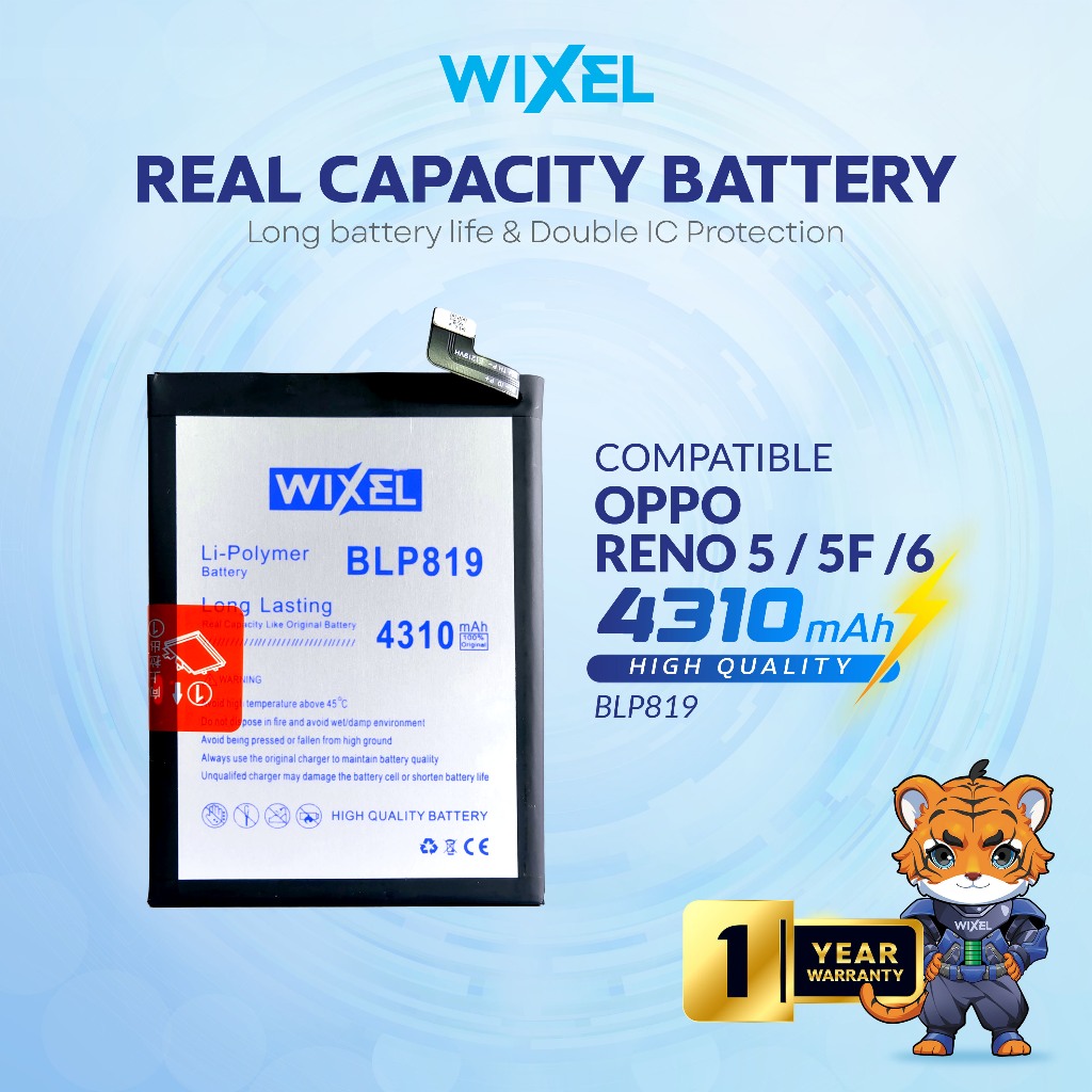 Jual WIXEL Baterai Oppo Reno 5 / Reno 5F / Reno 6 4G BLP819 Double ...