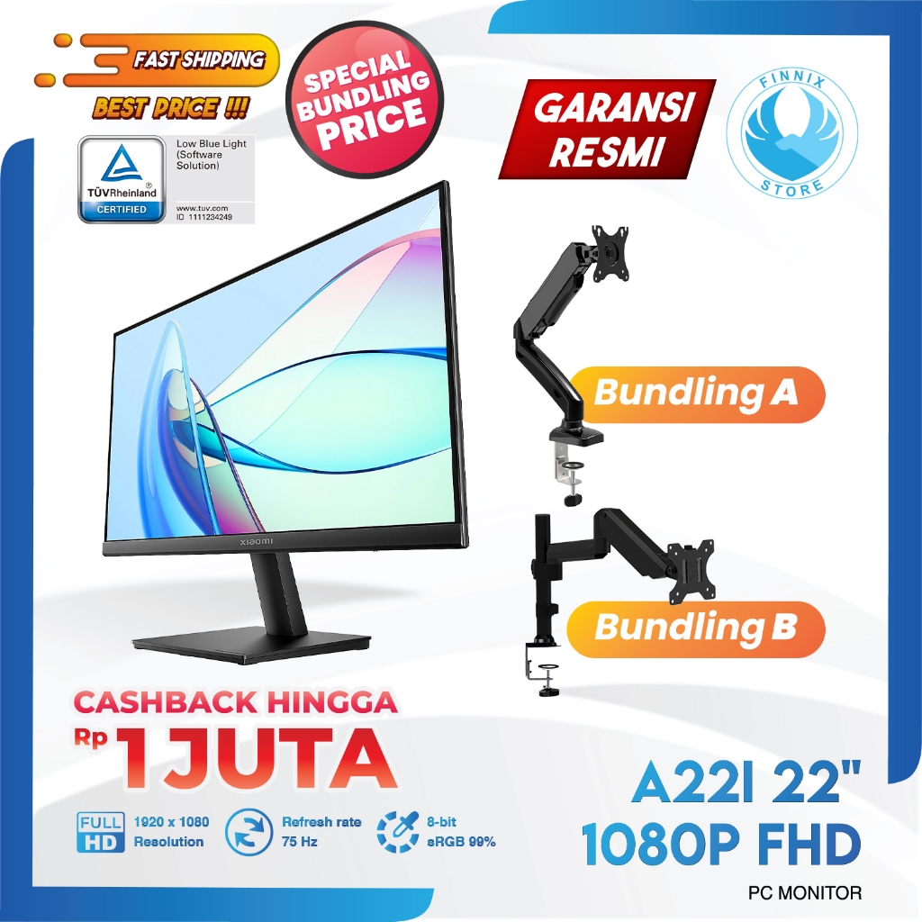 Jual Xiaomi Mi Monitor A22i 22" 1080p FHD 75Hz sRGB HDMI VGA - Garansi ...
