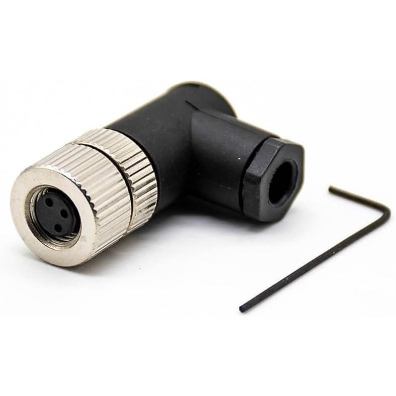 Jual M8 Connector 3 Pin Female Screw Type Connector Elbow A Code ...