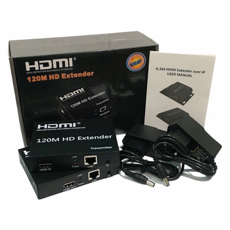 Jual HDMI Extender 120 Meter Over Kabel Lan Cat5e/6e - HDMI EXTENDER 120M | Shopee Indonesia