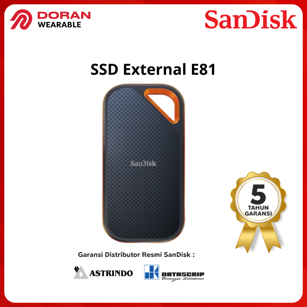 Jual SANDISK SSD External 1T B | 2TB | 4TB SanDisk Extreme Pro up to 2000Mbps (E81) - Garansi ...