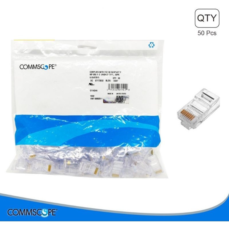 Jual RJ 45 Cat 5 Original AMP / Commscope Pack | Shopee Indonesia