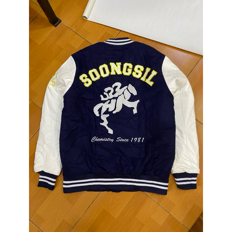 Jual Varsity Jacket Leather Soongsil | Shopee Indonesia