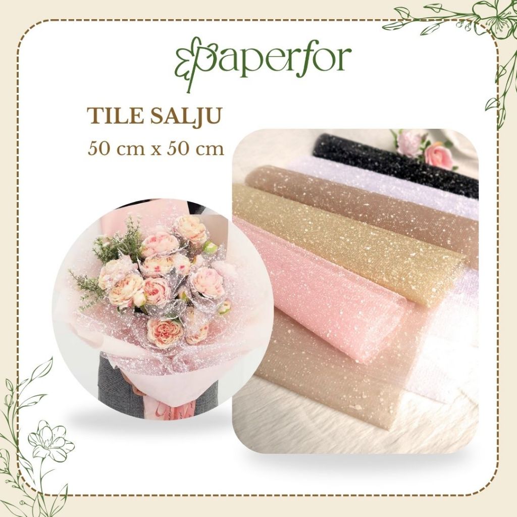 Jual ECER Flower Wrapping TILE SALJU Lembaran | Shopee Indonesia