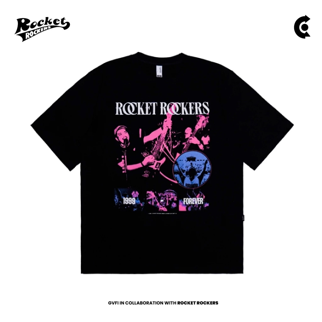 Jual GVFI X Rocket Rockers T-Shirt Party Black I Kaos Pria/Wanita I ...