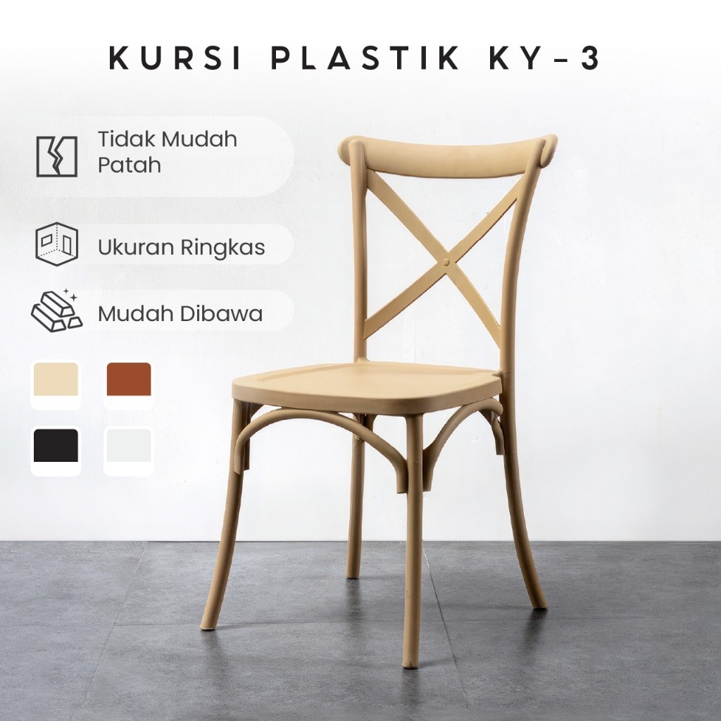 Jual Kursi Plastik KY-3 Kayu Muda Kursi Salon/Kursi Cafe/Kursi ...