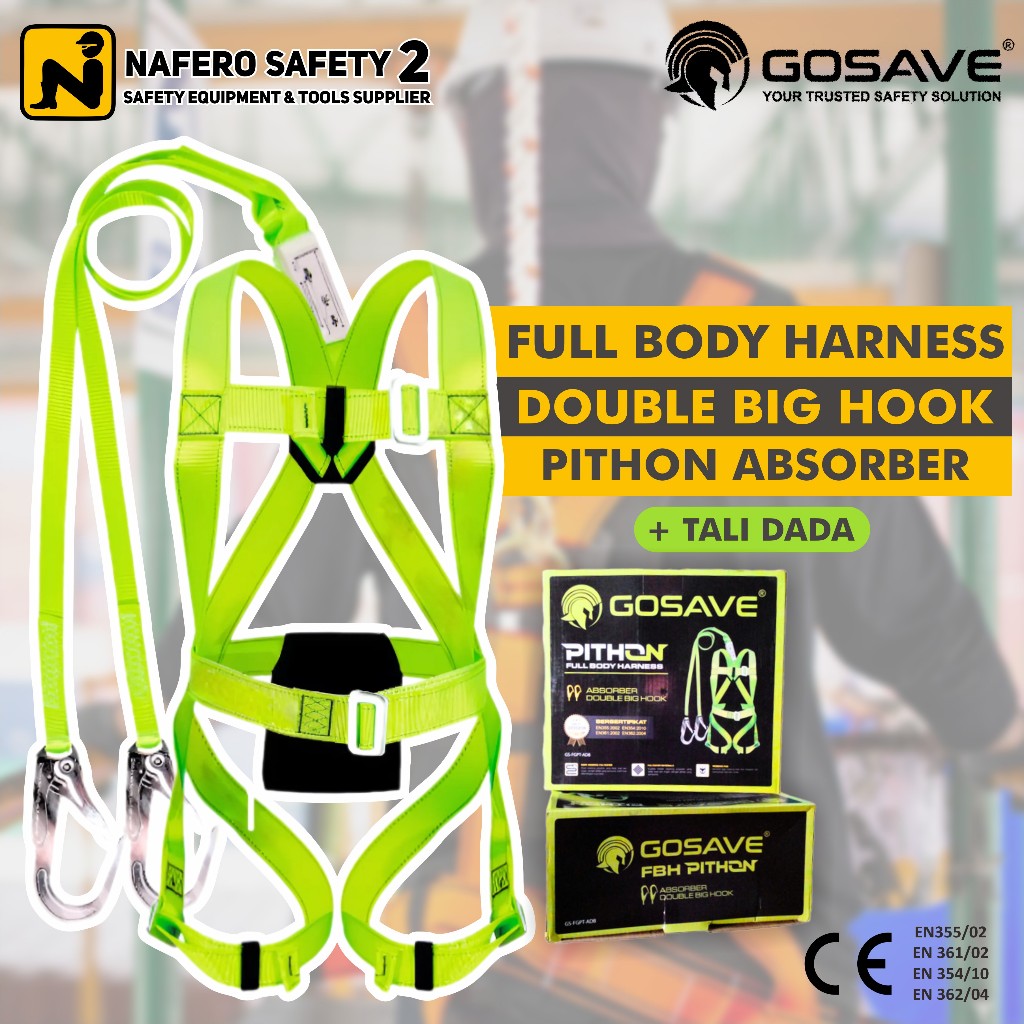 Jual FULL BODY HARNESS ABSORBER DOUBLE BIG HOOK PHITON BERSERTIFIKAT GOSAVE | Shopee Indonesia