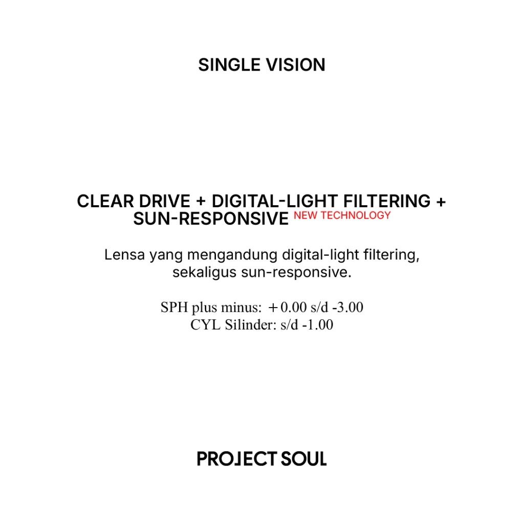 Jual Project Soul - Clear Drive + Digital Light Filtering + Sun ...