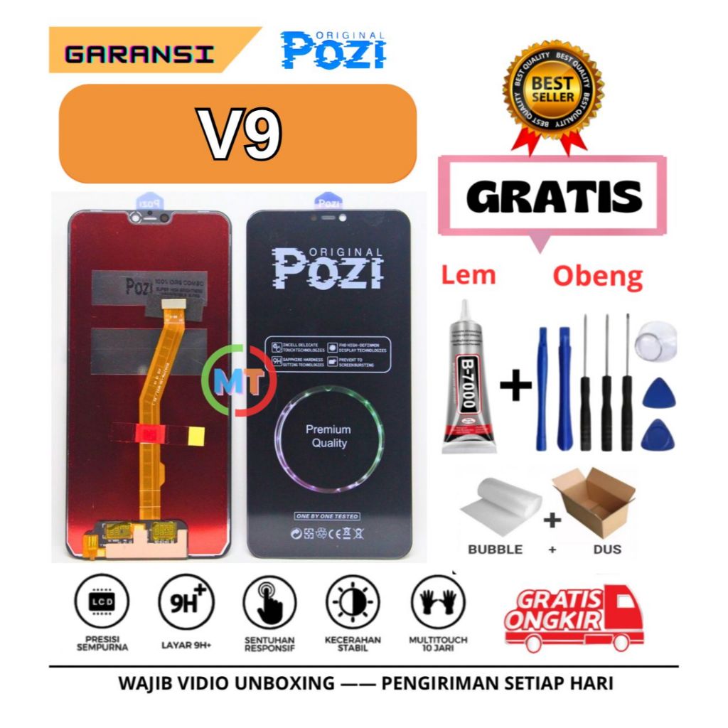 Jual Lcd Touchscreen VIVO V9 Gratis Lem + Obeng Fullset OriginaL POZI | Shopee Indonesia