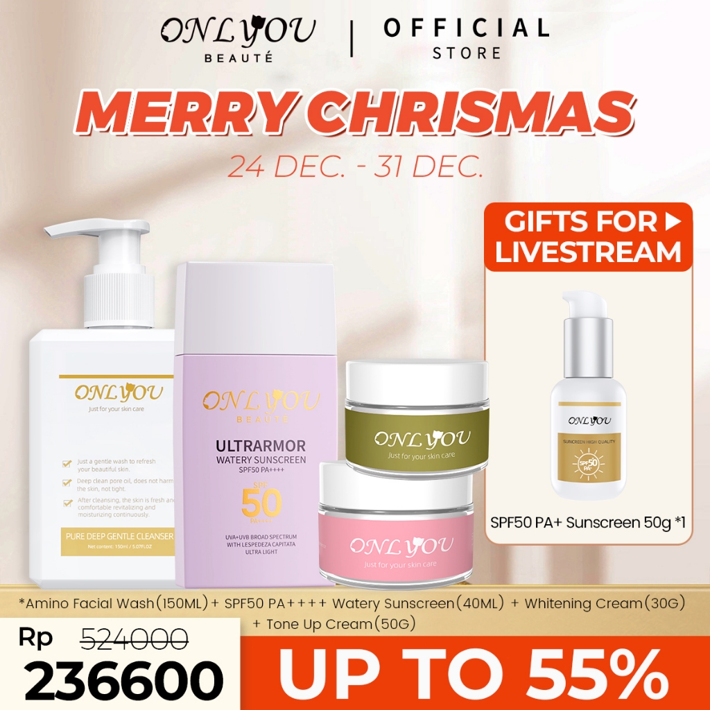 Jual Shopee Live BUY 4 GET 5 ONLYOU Skincare Set Whitening essence ...