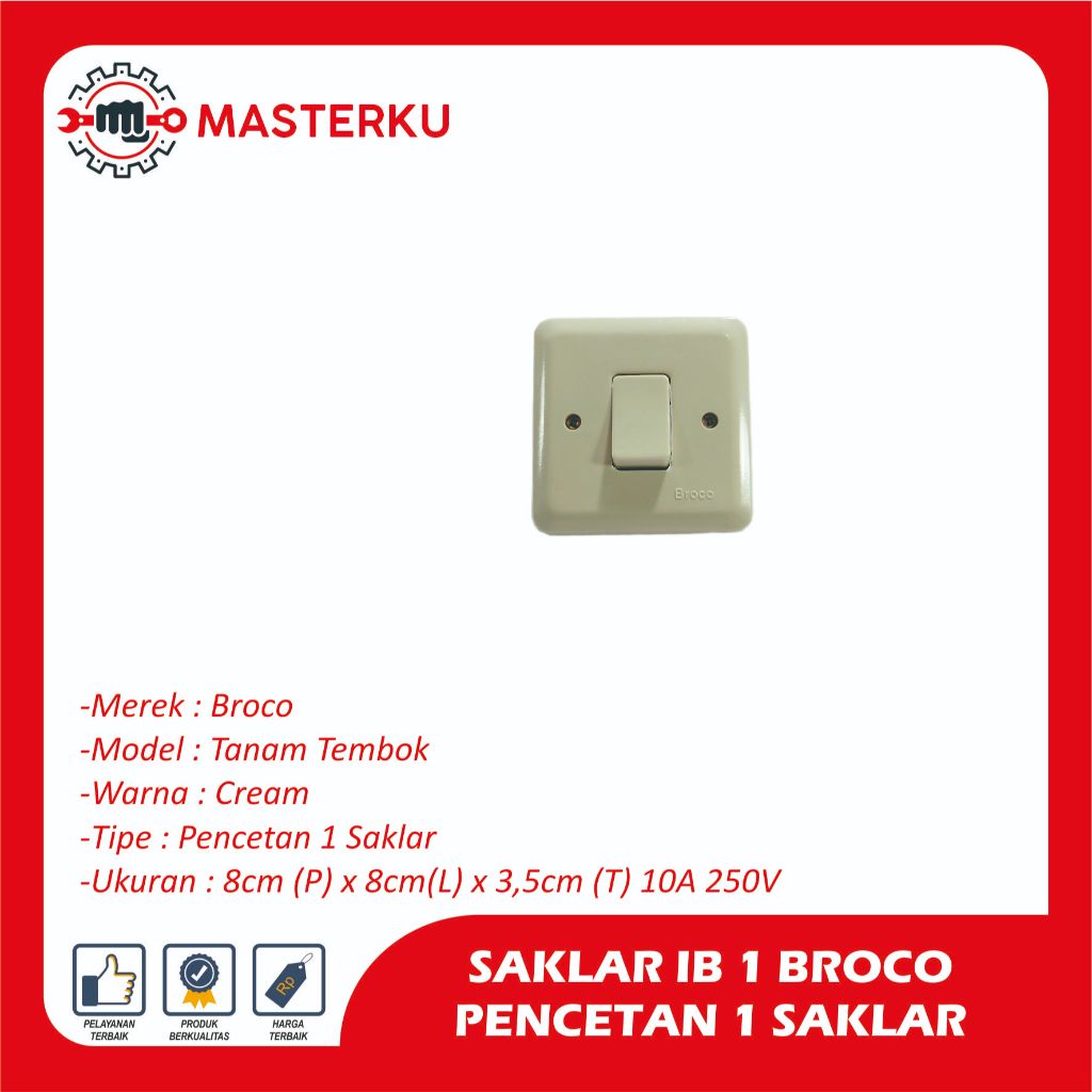 Jual Saklar IB 1 Broco / Saklar Engkel / Saklar Tanam Tembok | Shopee ...